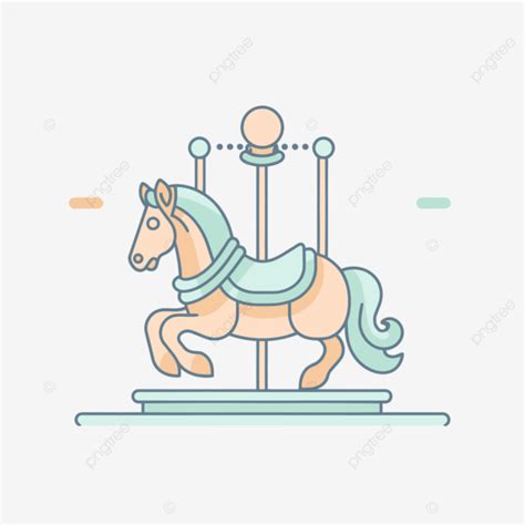 파스텔 색 구성표 스타일로 벡터 흰색 배경에 회전목마 말을 묘사한 직계 아이콘 Flaticon 및 드리블에 의한 벡터 일러스트 비핸스 Hd Png 일러스트 및 벡터