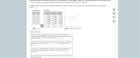 Solved Bivariate Data Obtained For The Paired Variables X Chegg Com