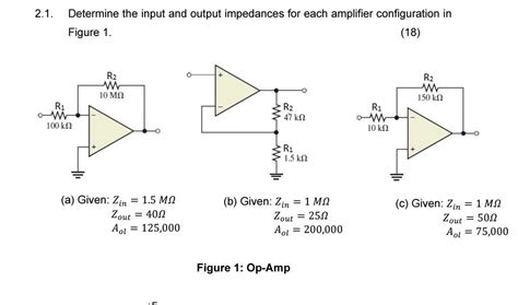solved 2 1 determine the input and output impedances for