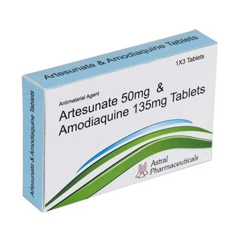 Artesunate And Amodiaquine Tablets 100 Mg306 Mg Combination