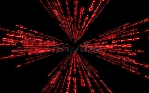 Red Binary Code Matrix Style Background Stock Illustration