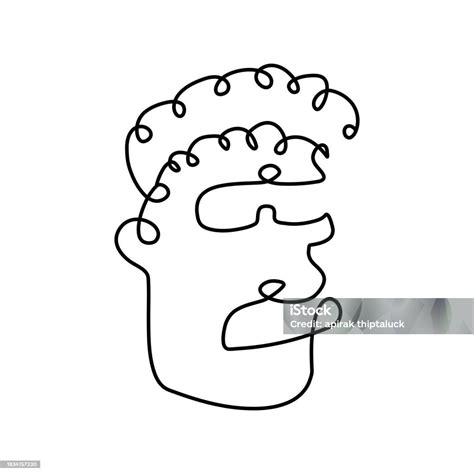 Modern Continuous Line Art Men Portrait Face Line Art Face Drawing