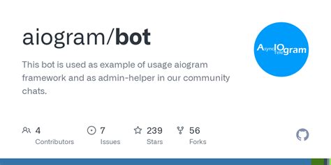 Github Aiogrambot This Bot Is Used As Example Of Usage Aiogram Framework And As Admin Helper