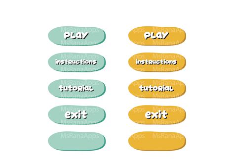 Light User Interface Game Buttons For Game Developers Light User