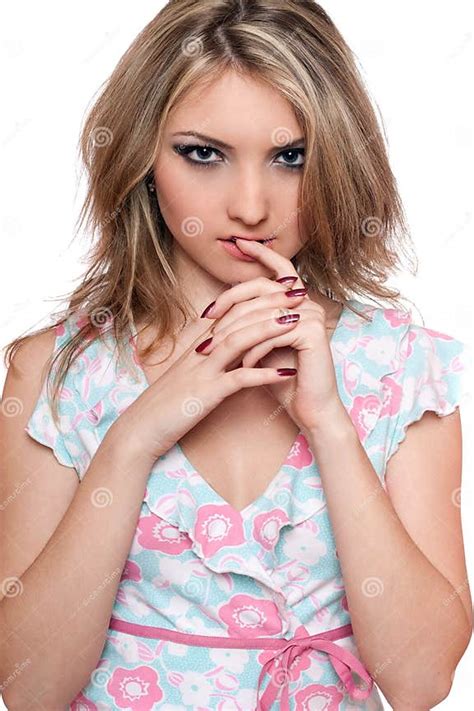 Portrait Of Passionate Young Blonde Isolated Stock Image Image Of