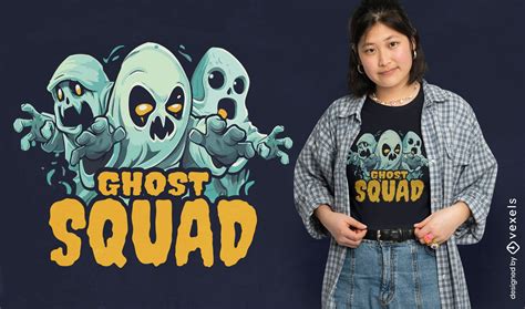 Scary Ghost Monster Squad T Shirt Design Vector Download