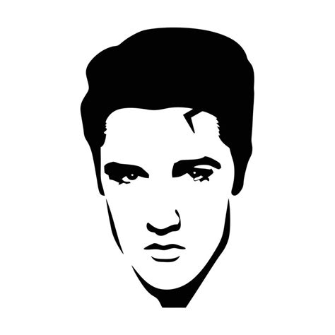 Iconic Elvis Presley Portrait Minimalist Black And White Illustration