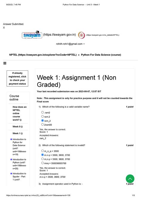 Assignment Nongraded PM Python For Data Science Unit Week Studocu