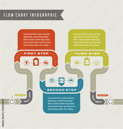Vector Flow Chart Template Infographic Stock Vector Adobe Stock