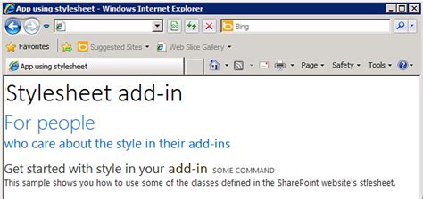 在 Sharepoint 加载项中使用 Sharepoint 网站的样式表 Microsoft Learn