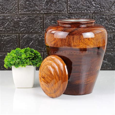 Rosewood Handmade Cremation Urn Unique Design Turn Wood