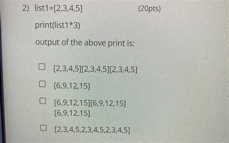 Solved List1 2345 Printlist13 Output Of The Above