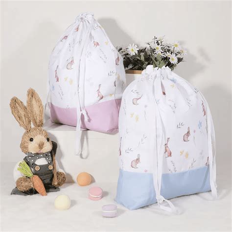 Drawstring Vintage Easter Bags Painted Donkey