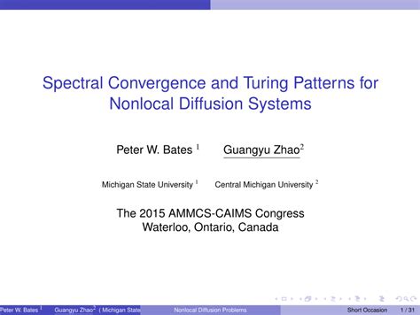 Pdf Spectral Convergence And Turing Patterns For Nonlocal Diffusion