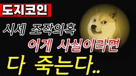 💎도지코인💎 해당 의혹은 치명적일 겁니다 사실일 경우 시장 전체가 죽는다고 봐도 무방해요 Youtube