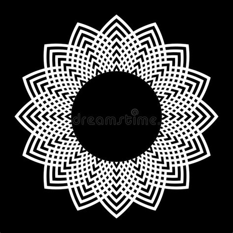 Abstract Radial Circle Pattern For Decorative Round Frame Stock Vector