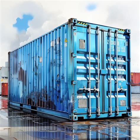 Premium Vector Watercolor Vector Container Design On White Background