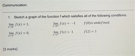 solved 1 sketch a graph of the function f which satisfies