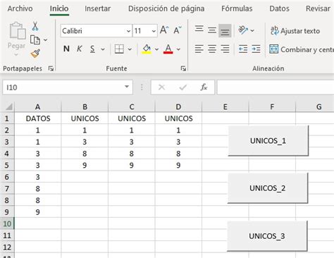 programar la funciÓn Únicos en vba excel signum