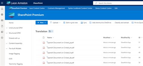 automate sharepoint premium document translation