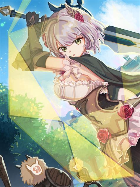 Short Hair Girl Noelle Sword Genshin Impact K Wallpaper Download