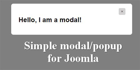how to build a simple modal popup for joomla 4 x