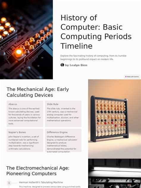 History Of Computer Basic Computing Periods Timeline Pdf Computer Memory Integrated Circuit
