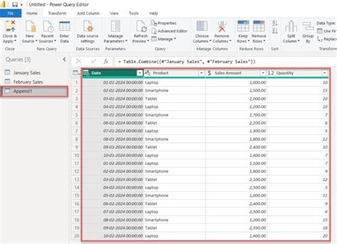 Append Columns In Power Bi Using Power Query Editor
