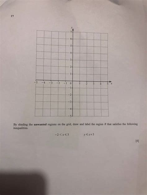 17 By Shading The Unwanted Regions On The Grid Draw And Label The Region