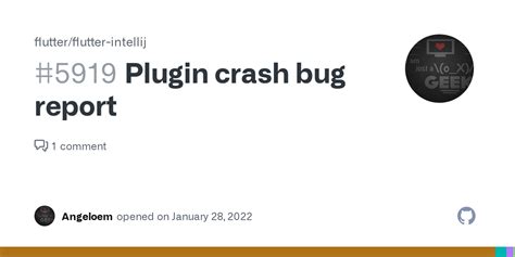 Plugin Crash Bug Report · Issue 5919 · Flutterflutter Intellij · Github