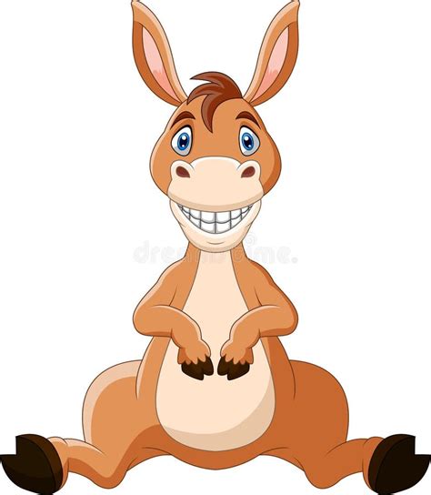 Caricatura Burro Chiquito Sentada Ilustración Del Vector Ilustración