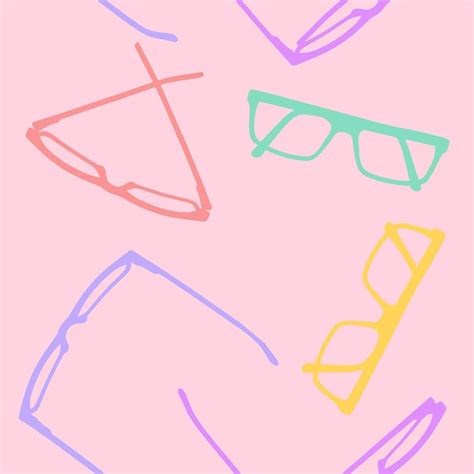 Premium Vector Seamless Pattern Multicolored Glasses Frames