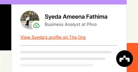Syeda Ameena Fathima Business Analyst At Plivo The Org