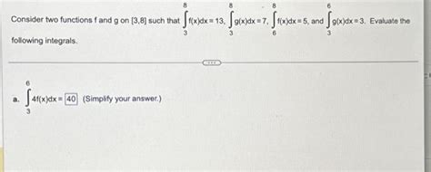 Solved 8 8 6 Consider Two Functions F And G On 38 Such