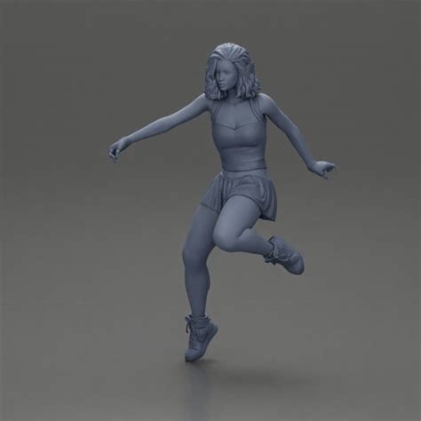 3d Printable Sexy Girl With Short Hair Rides A Motorbike In Mini Skirt