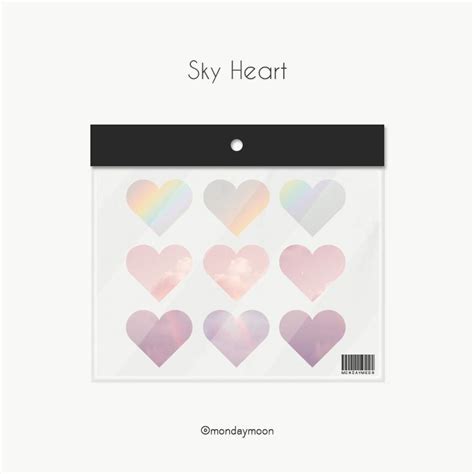 스카이 하트 스티커 위버딩
