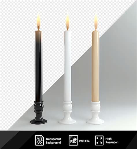 Premium Psd Premium Of White Candle Small To Tall Png Image With A