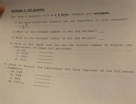 solved problem 2 20 points you have a register with n 4