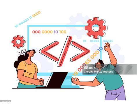 Programlama Dili Kodlama Php Geliştirici Yazılım Javascript Kavramı Vektör Düz Modern Stil