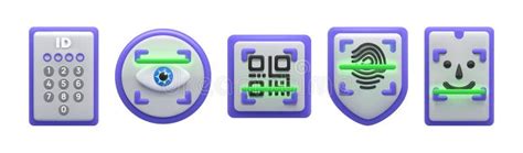 3d Qr Code Biometric Face Scan Cyber Id Recognition Authenticate