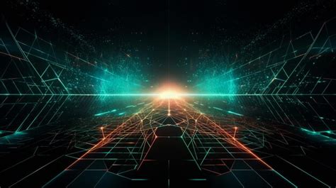 Premium Ai Image Abstract Plexus Blue Geometrical Shapes Connection