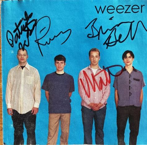 Signed By Original Lineup Weezer Blue Album Cd Rivers Cuomo Matt