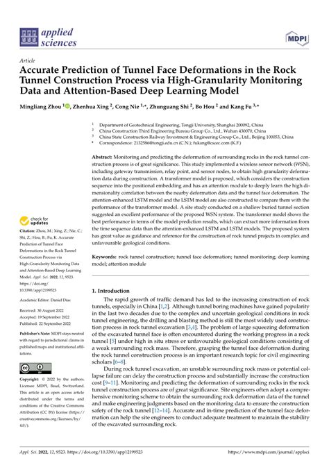 Pdf Accurate Prediction Of Tunnel Face Deformations In The Rock