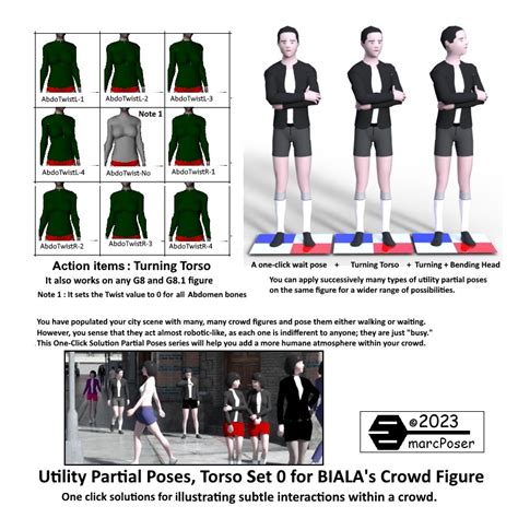 Utility Partial Poses Torso Set 0 From Bialas Crowd Figure