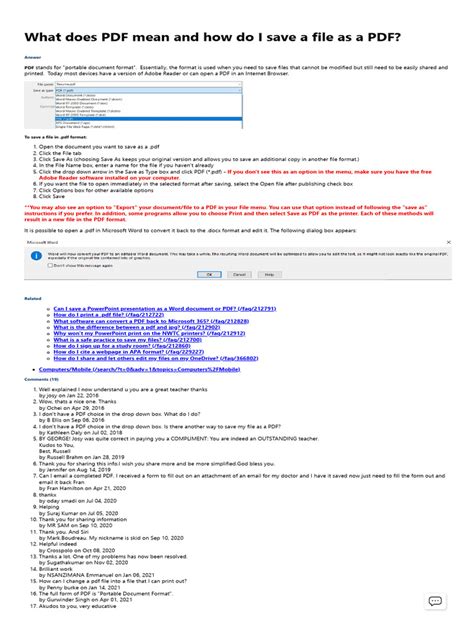 what does pdf mean and how do i save a file as a pdf ask nwtc