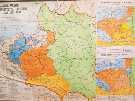 Historical Map Of Polish Lands 1795 1864 Vintage Cartography Educational Resource Collectible