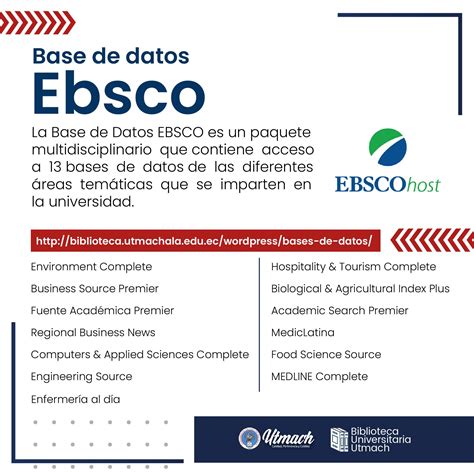 💡Base de datos EBSCO EBSCO es... - Biblioteca General Utmach