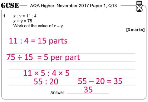 Ratios Quantities Higher GCSE Questions AQA These Questions