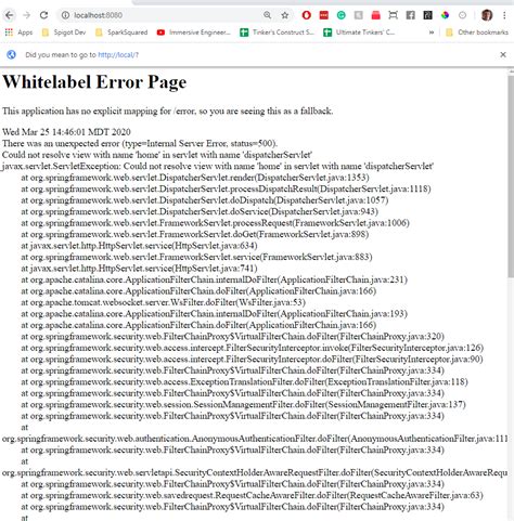 Java Springboot Controller Could Not Resolve View With Name Home