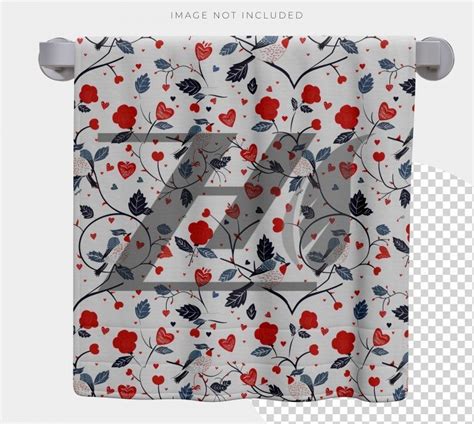 دانلود فایل لایه باز موکاپ طرح روی حوله آویزان شده دانلود رایگان فایل